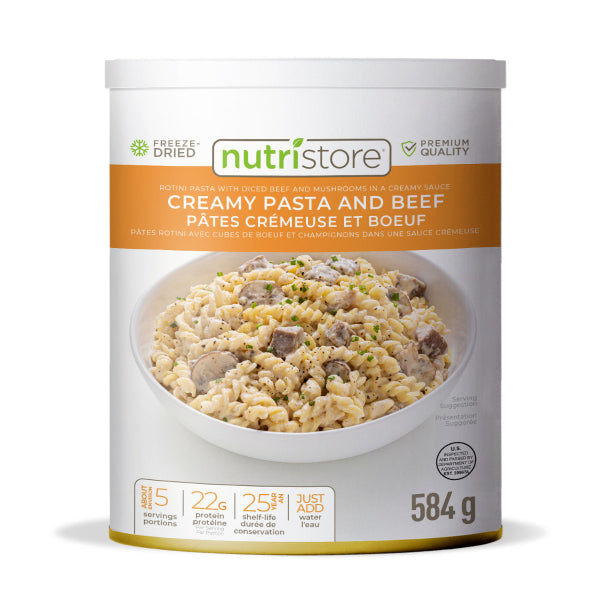 Nutristore Freeze Dried Creamy Pasta and Beef - #10 Can – Canadian ...