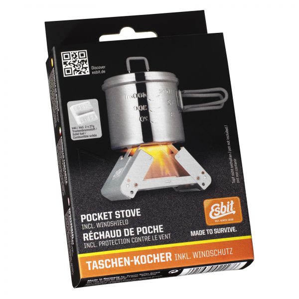 Esbit Pocket Stove | Windshield & 2 Fuel Cubes | Compact Outdoor ...